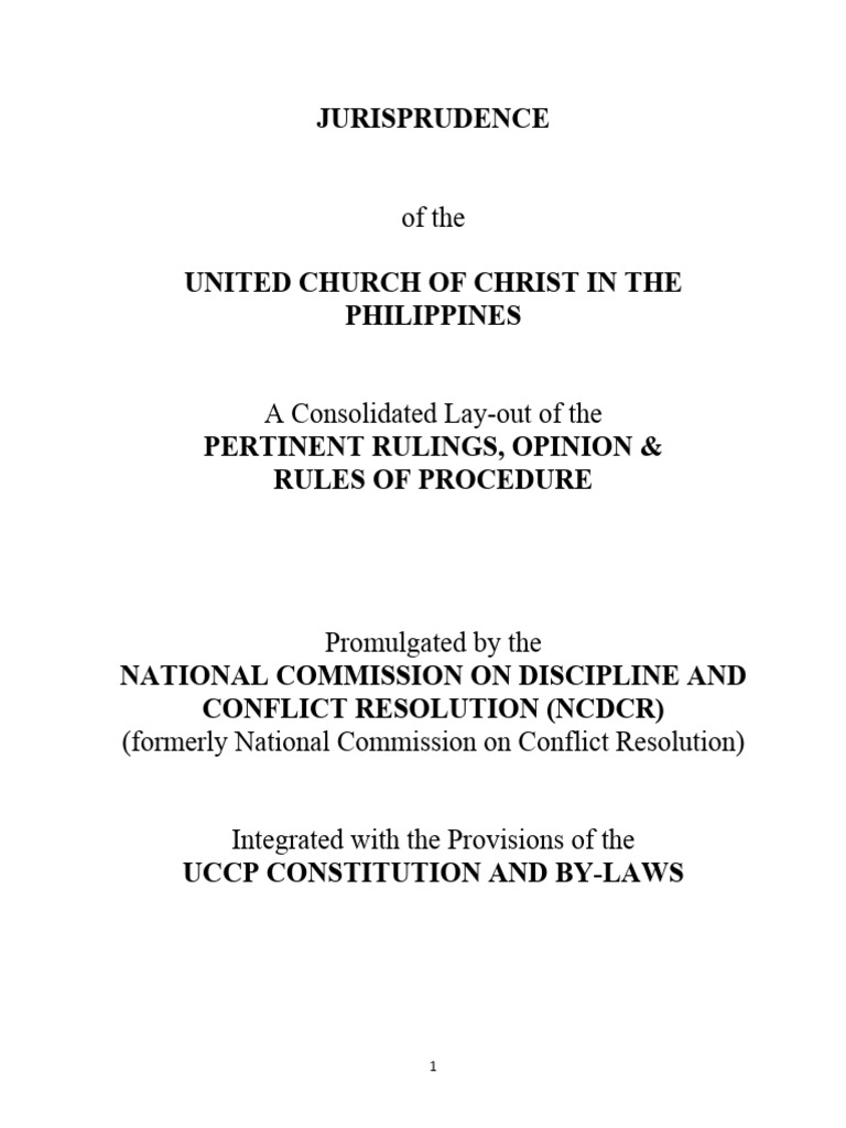 Uccp Jurisprudence NCDCR | PDF | Baptism | Ordination