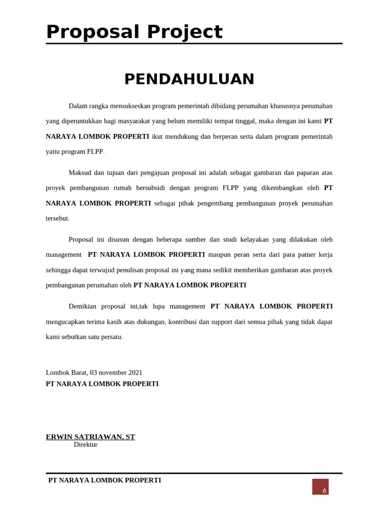 Proposal Pembangunan Perumahan FLPP | PDF