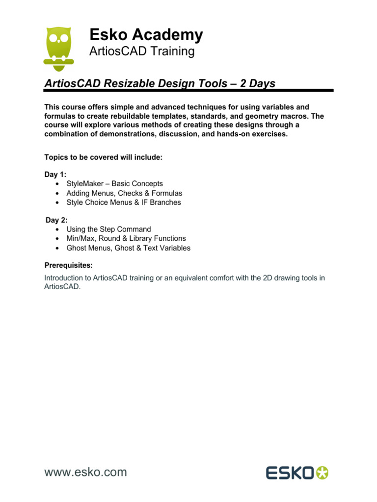 ArtiosCAD Resizable Design Tools | PDF
