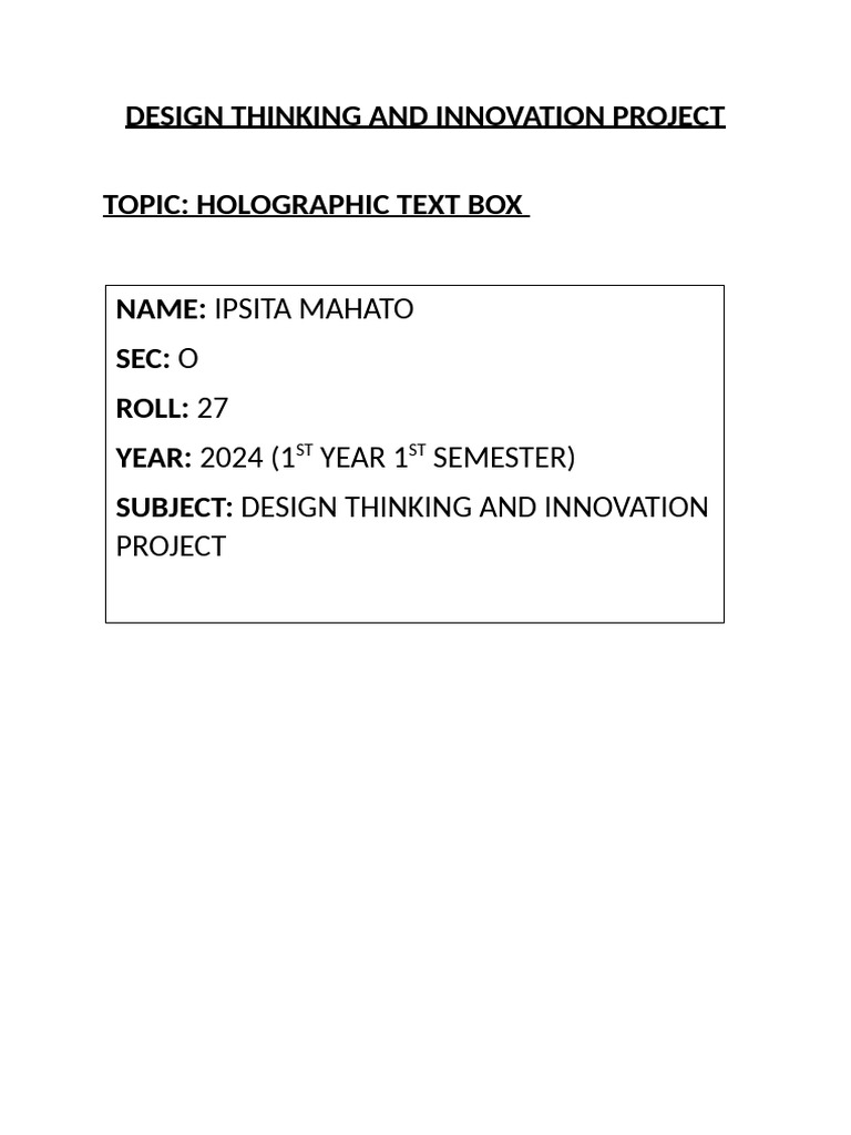 Design Thinking Project Writing 4 Pdf Holography Arduino 3312