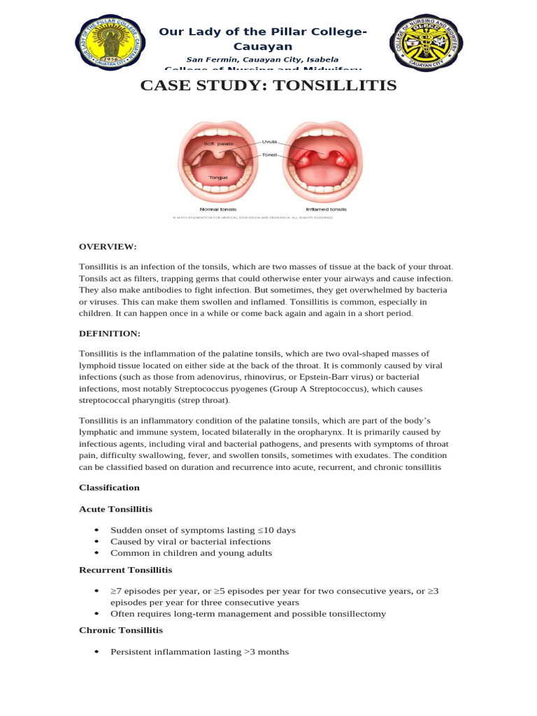 Tonsillitis-case-study-final | PDF | Infection | Surgery