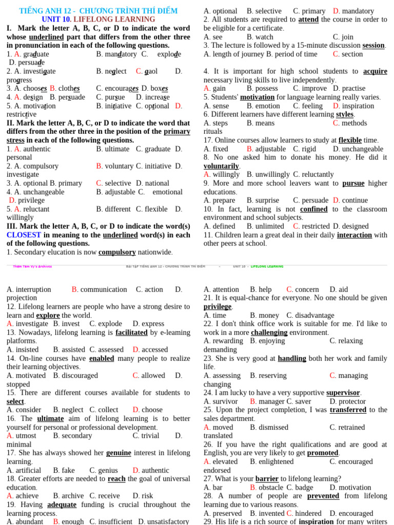 Unit 10 Lifelong Learning | PDF | Learning | Educational Technology
