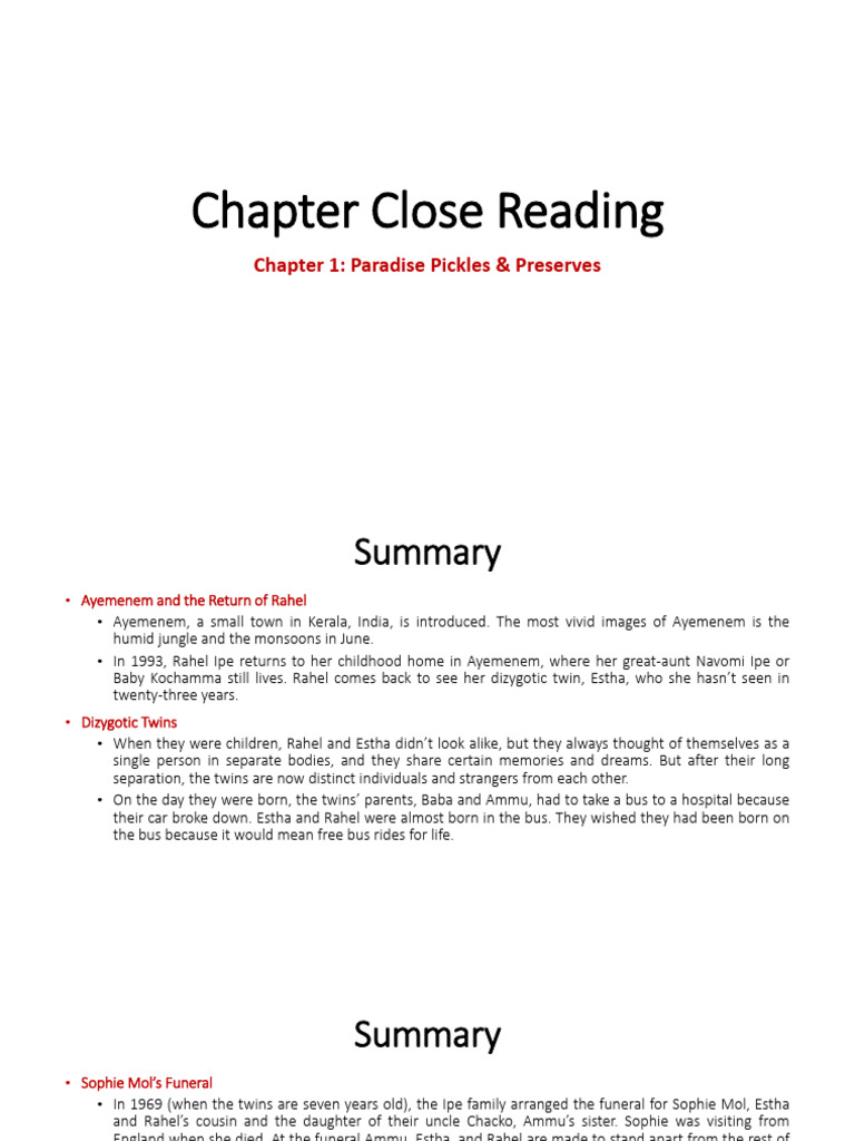 Chapter 1 Close Reading | PDF | Twin