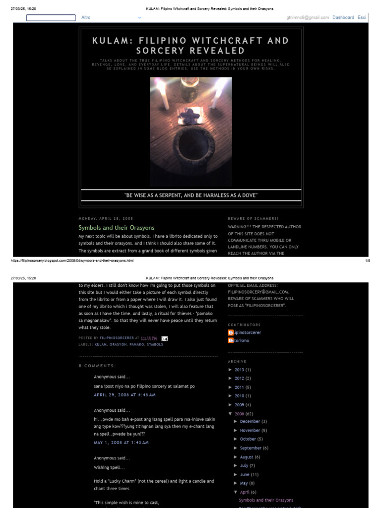 KULAM - Filipino Witchcraft and Sorcery Revealed - Symbols and Their ...
