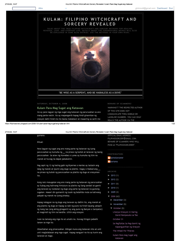 KULAM - Filipino Witchcraft and Sorcery Revealed - Kulam para Mag Sugat ...