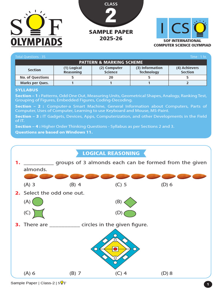 Icso Sample Paper Class-2 | PDF | Computing | Office Equipment