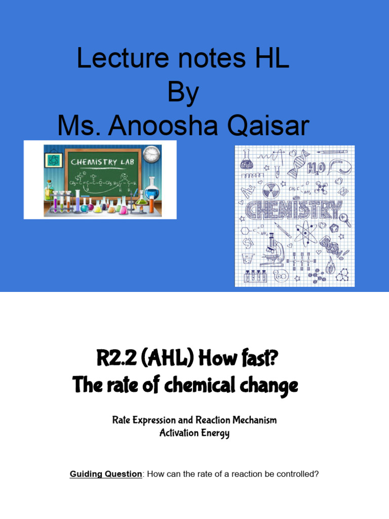 Reactivity 2.2 (HL) How Fast - The Rate of Chemical Change | PDF ...