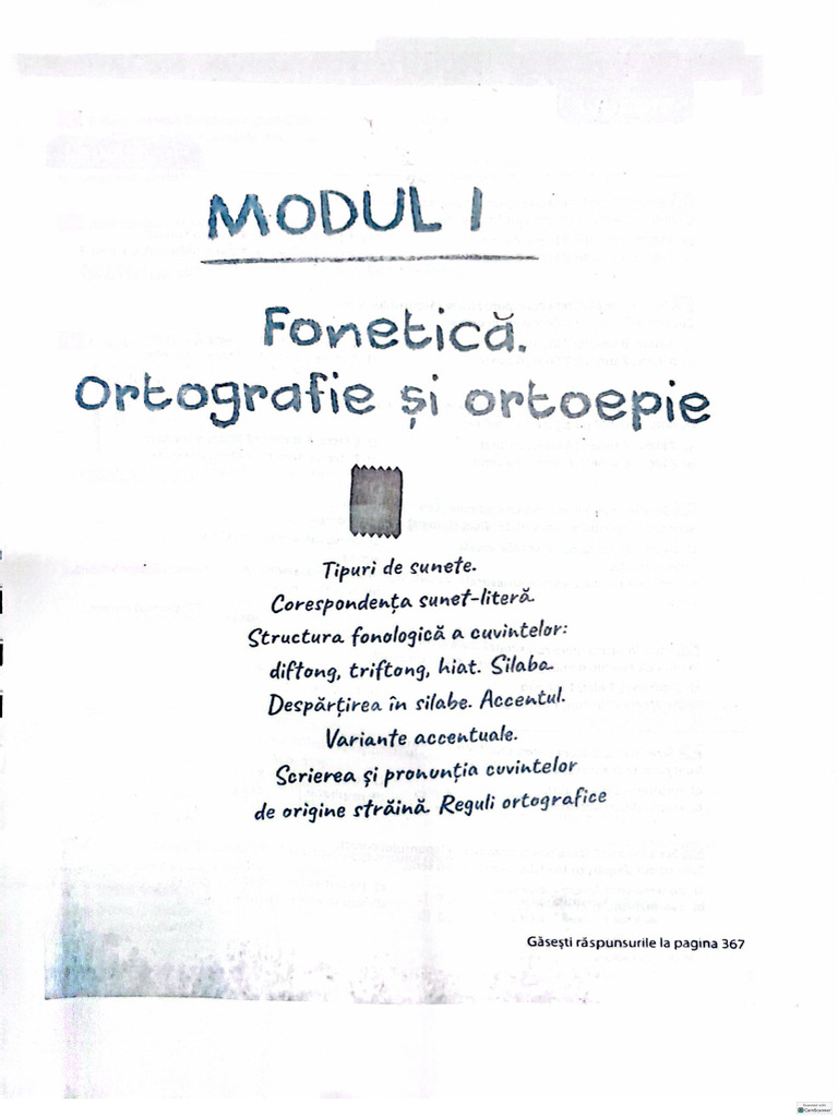 Modul 1 Fonetica Ortografie Și Ortoepie | PDF
