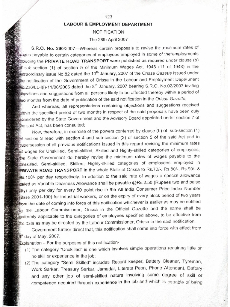 Unskilled, Semiskilled, Skilled, Highly Skilled | PDF