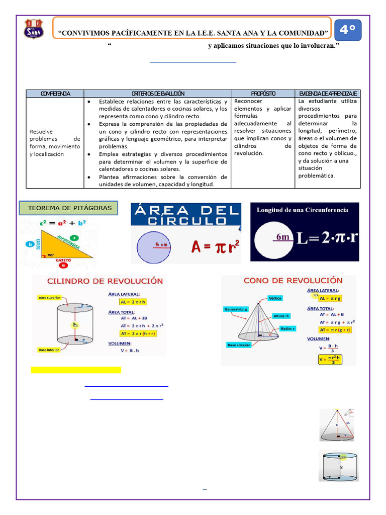 Cono y Cilindro | PDF | Geometría euclidiana