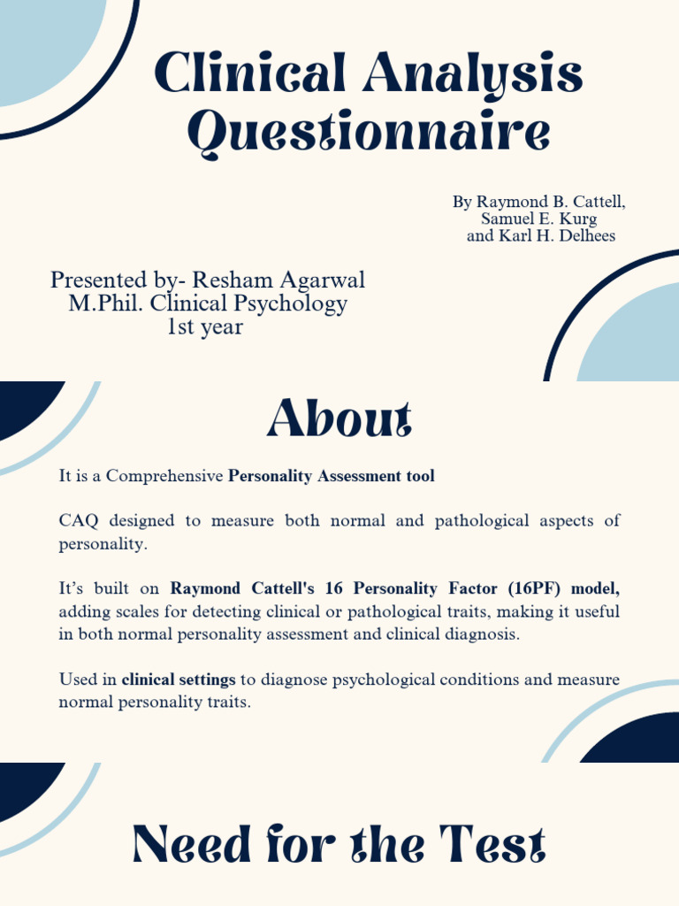 Comprehensive CAQ for Personality Assessment | PDF | Psychology ...