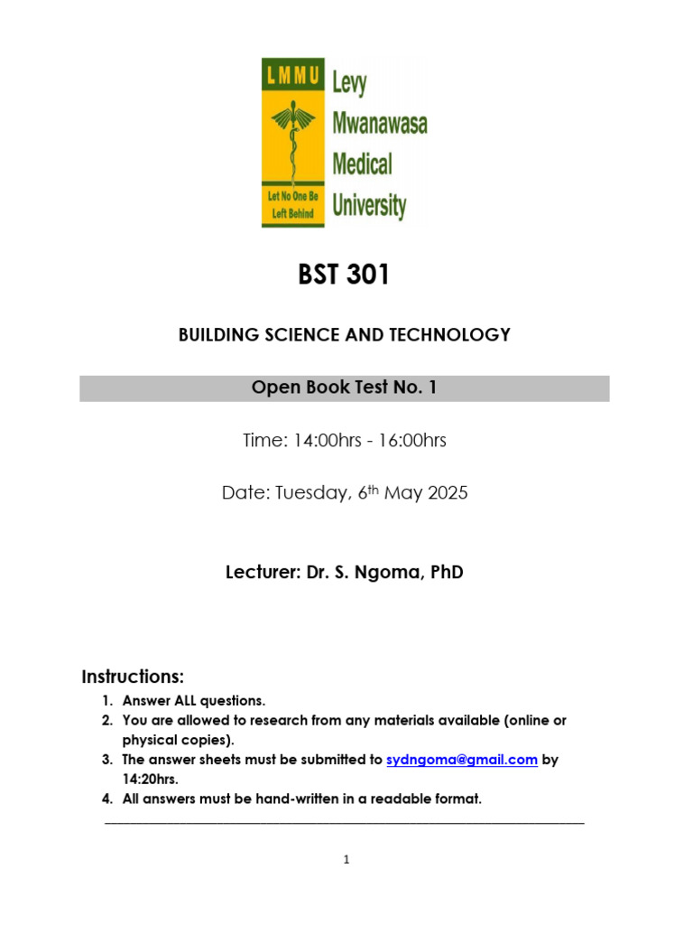 Test 1 - BST 301 | PDF | Environmental Impact Assessment | Sustainability