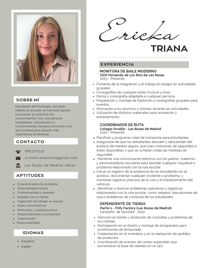 Ericka Triana Ochoa - CV | PDF | Bailes