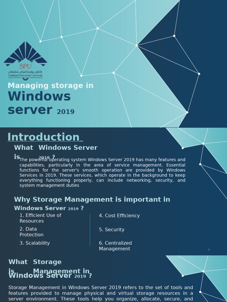 Managing Storage in Windows Server 2019 | PDF | Hard Disk Drive | Microsoft Windows