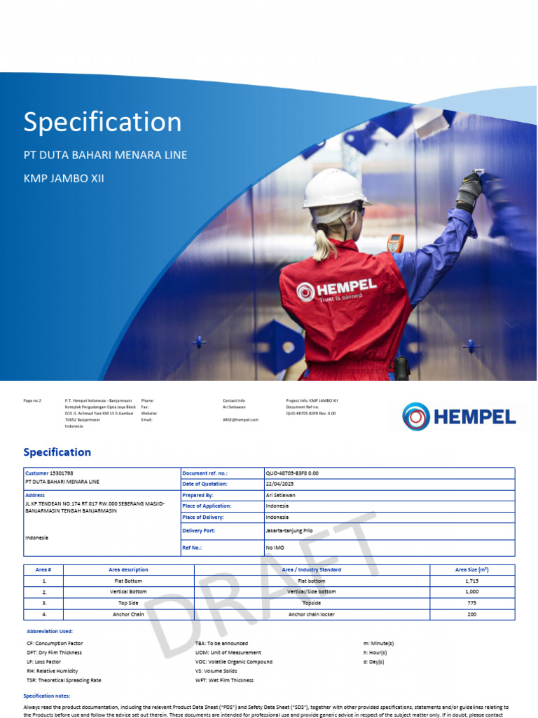 KMP JAMBO XII Specification 2025-04-22 | PDF | Water | Abrasive