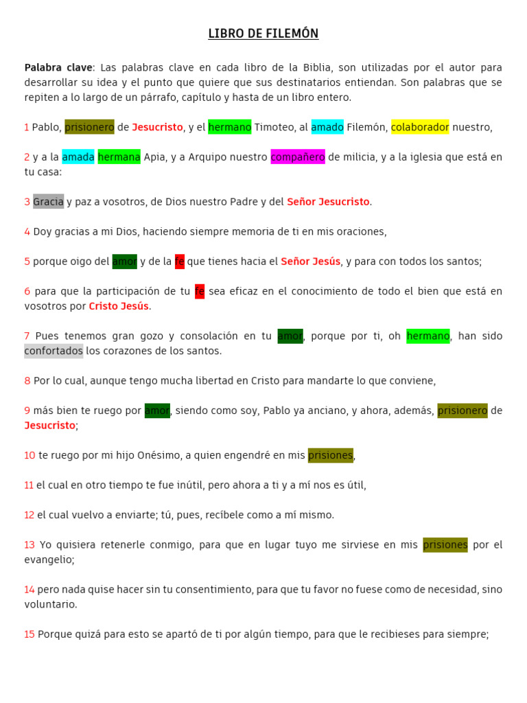 Libro de Filemón | PDF | Cristo (título) | Epístola a Filemón