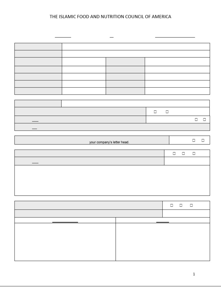 IFANCA Halal Questionnaire Template | PDF | Ethanol