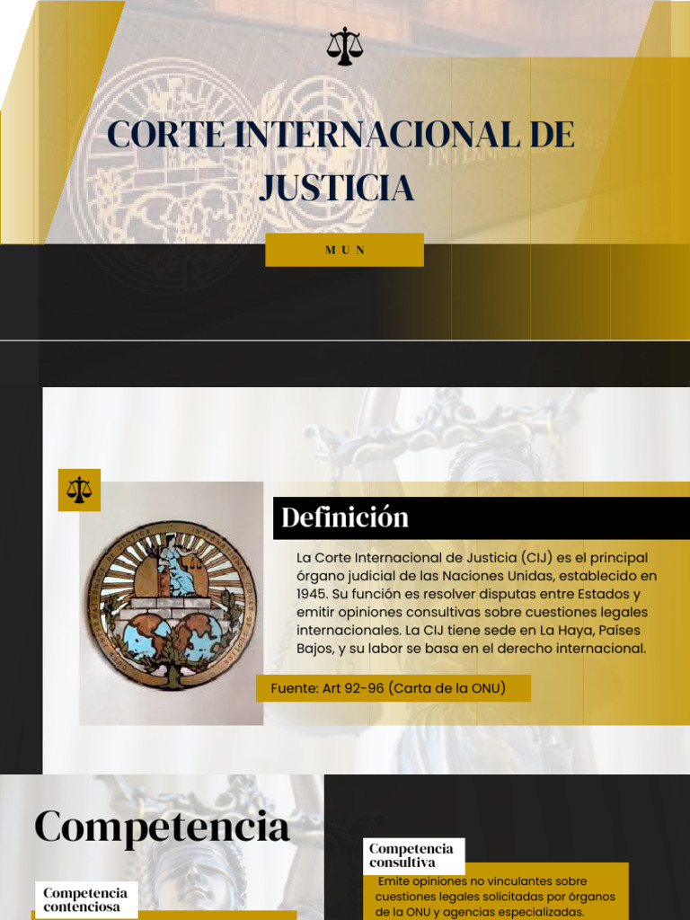 Funciones Y Competencias De La Cij Pdf Ley Humanitaria