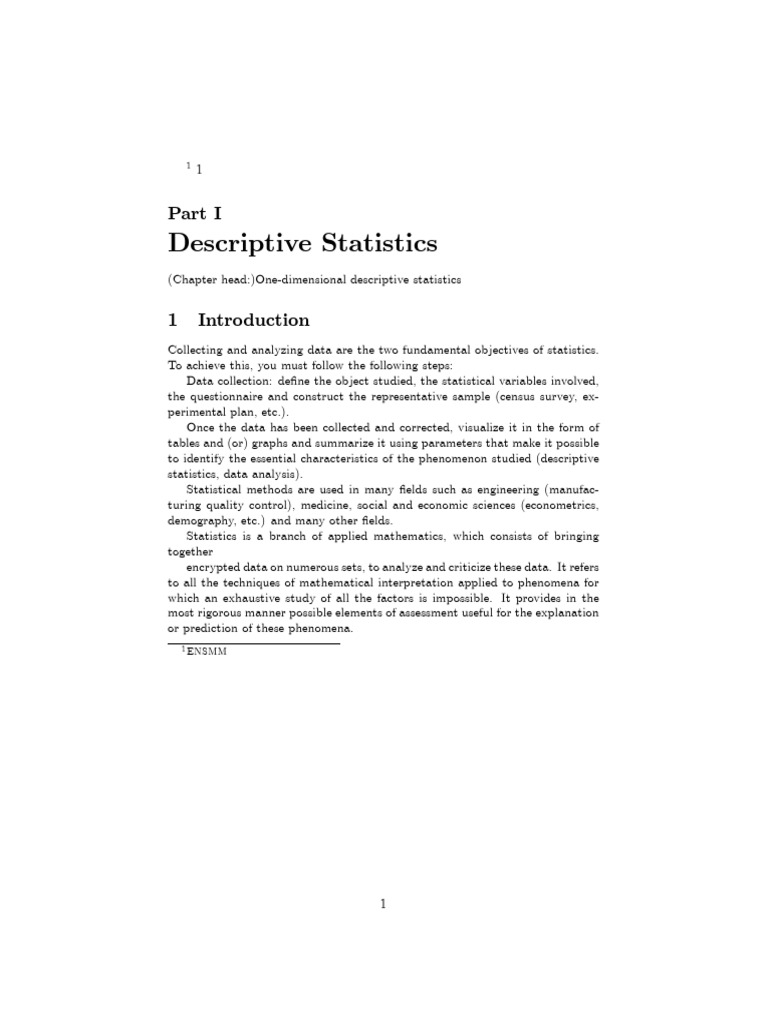 1st Chapter Modified_copie | PDF | Statistics | Data Analysis