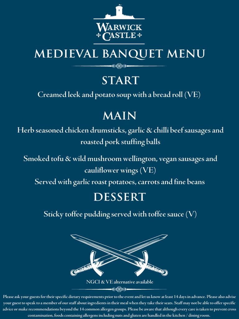 Medieval Banquet Menu 2024 | PDF