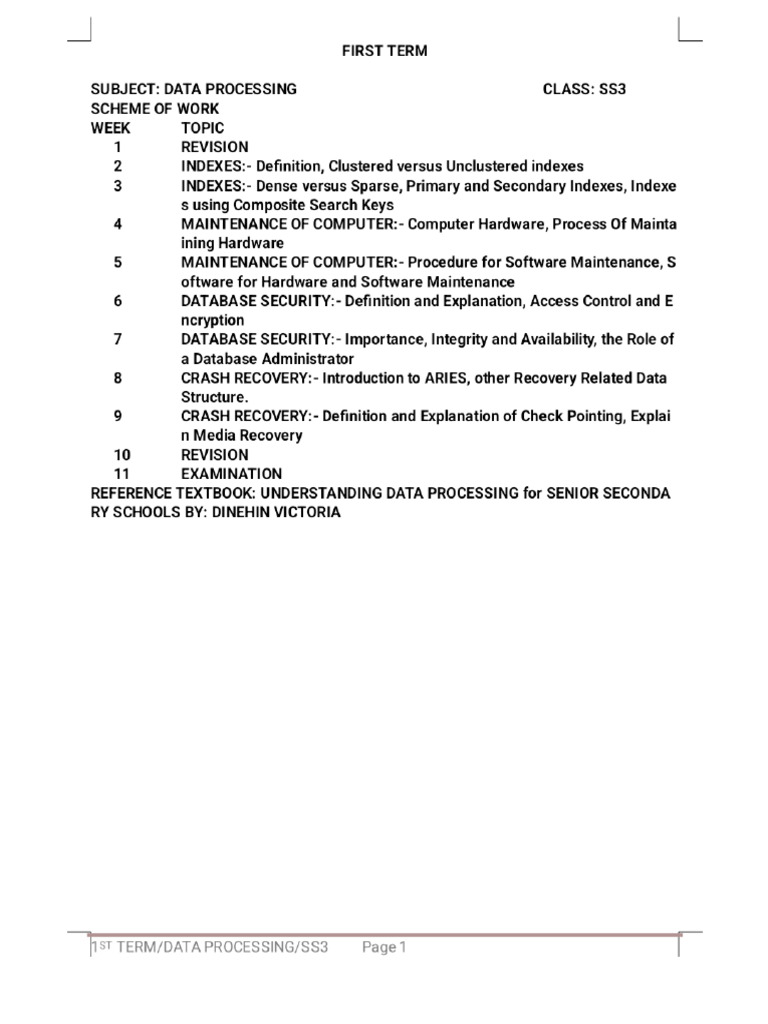 1ST TERM S3 DATA PROCESSING - Phoenix | PDF