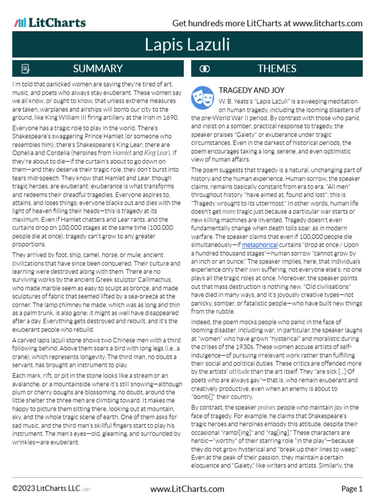 LitCharts-lapis-lazuli | PDF | William Shakespeare | Hamlet