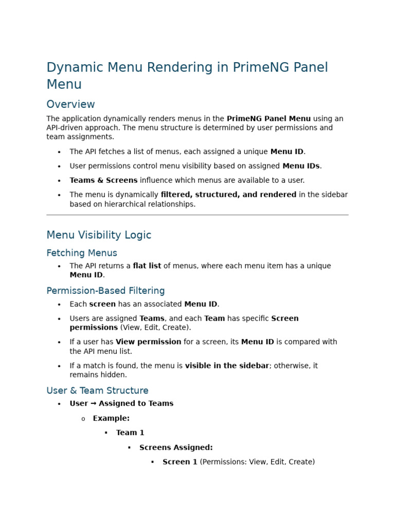 Dynamic Menu Rendering | PDF | Menu (Computing) | Information Technology