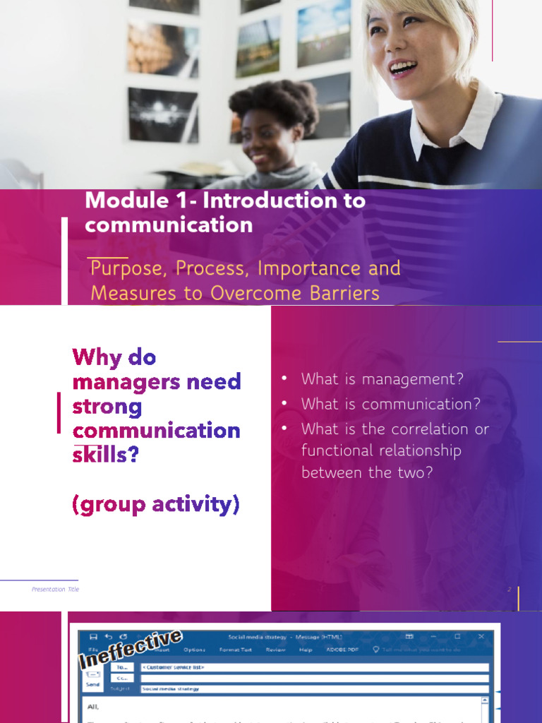Module 1- Introduction to Communication | PDF | Communication | Cognition