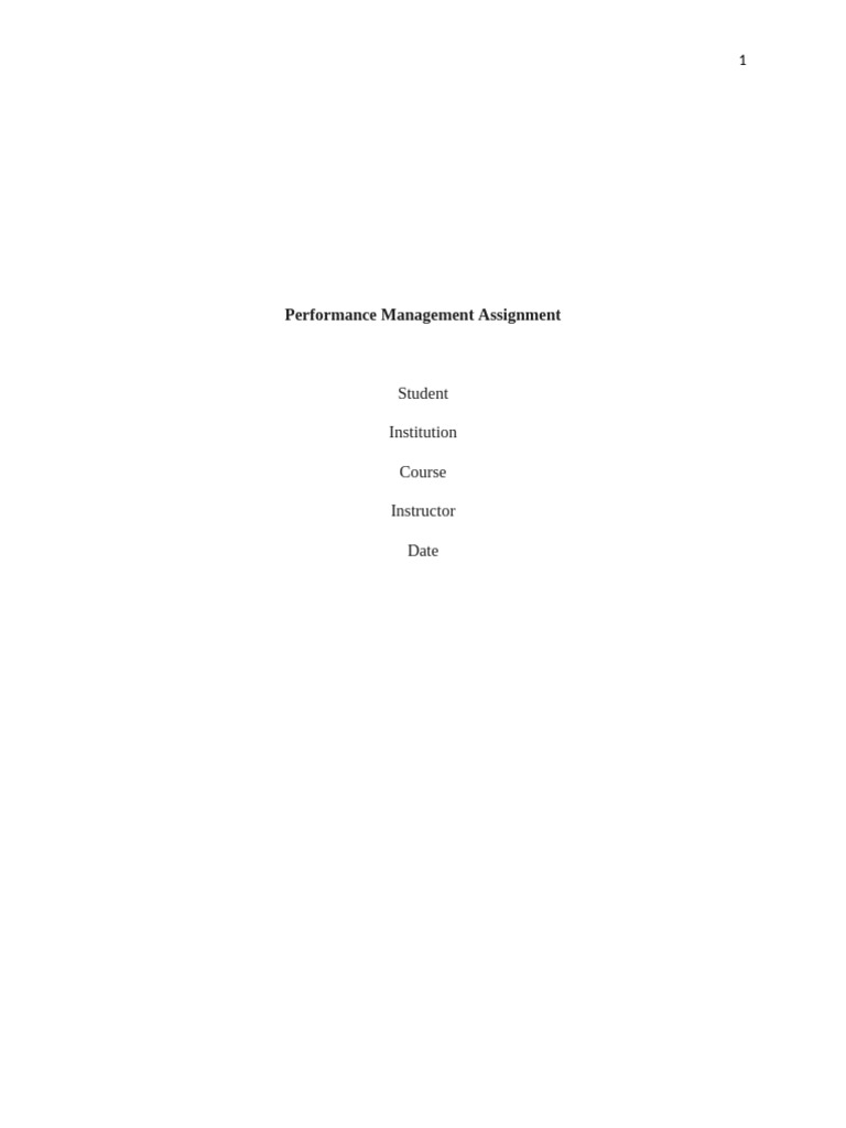 Performance Management Assignment 4 | PDF | Leadership | Behavior ...
