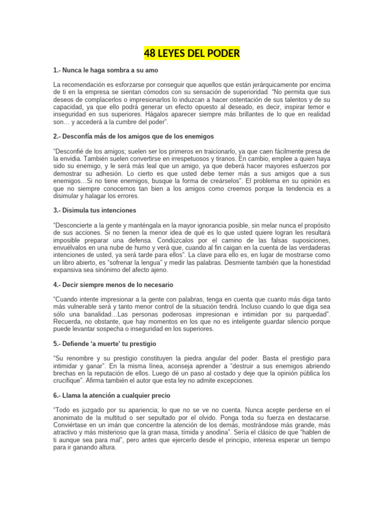 48 LEYES DEL PODER | PDF