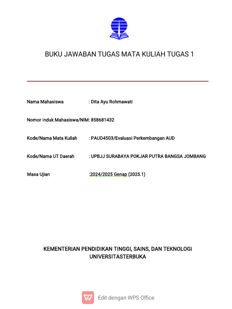 BJT 1 TMK PAUD4503 DITA AYU ROHMAWATI 858681432 | PDF