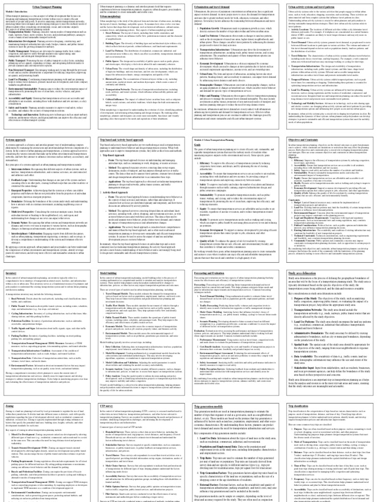 Urban Transportation Planning Essentials | PDF | Transport | Public ...