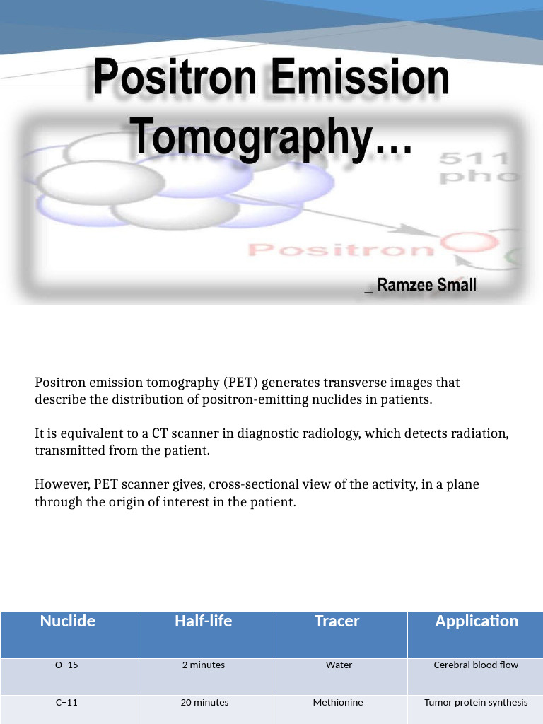 Positron Emission Tomography 95565611 | PDF