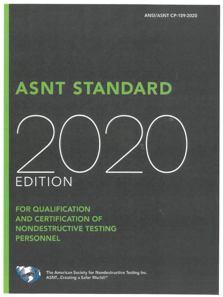 ANSI ASNT-CP-189-2020 | PDF