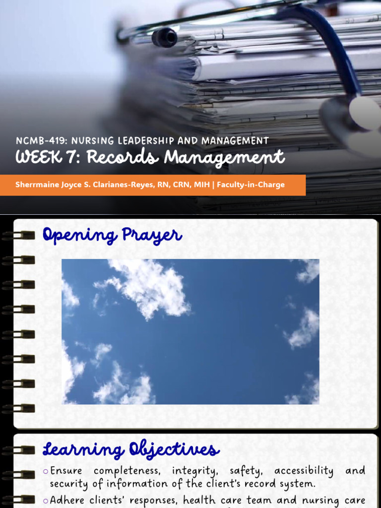 Module 6 - Records Management | PDF | Medical Record | Records Management