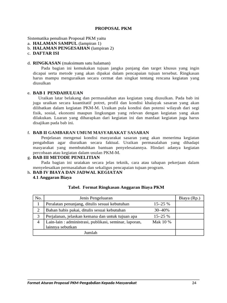 Panduan Penulisan Proposal PKM | PDF