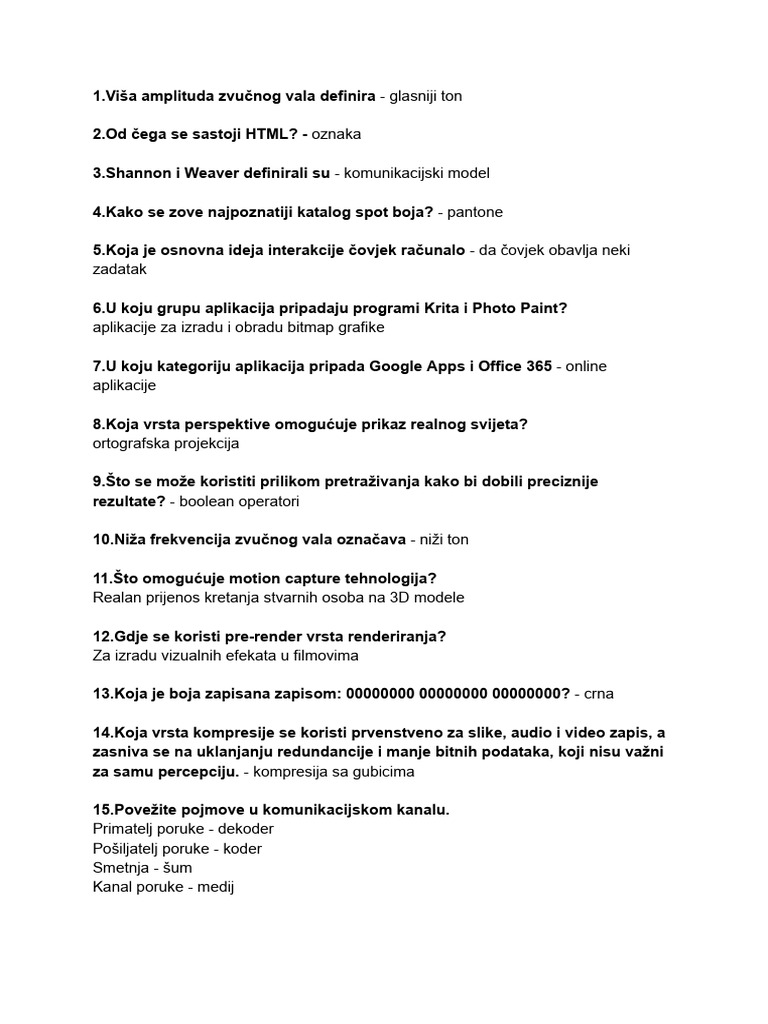 MOP - Pitanja Za Ponavljanje | PDF