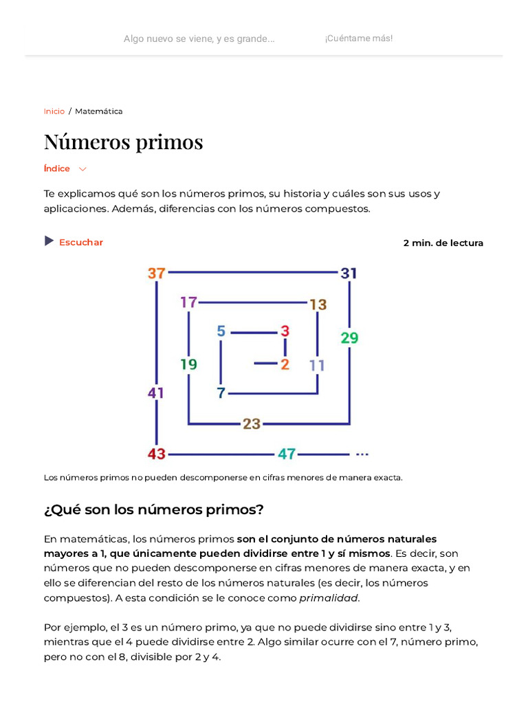 Ejemplos de Números Primos | PDF | Número primo | Matemáticas