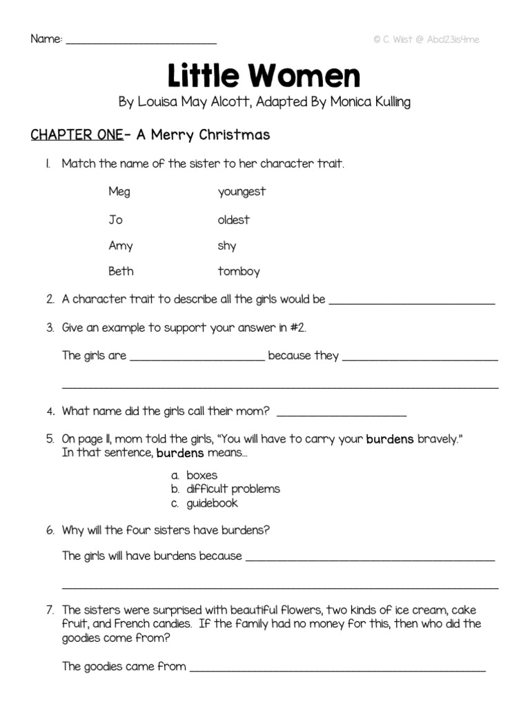 Little Women: by Louisa May Alcott, Adapted by Monica Kulling CHAPTER ...