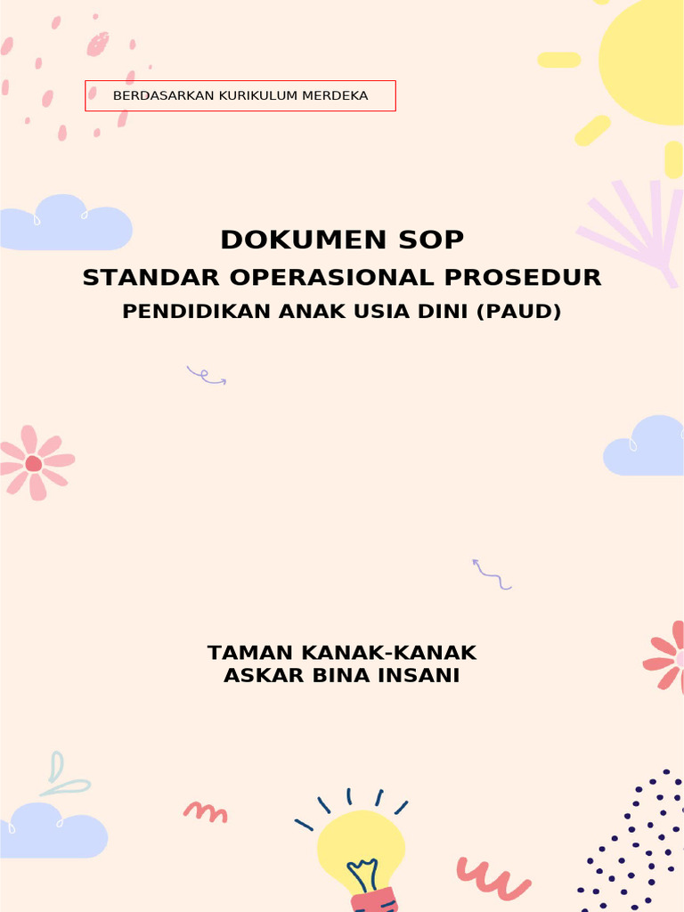 SOP PAUD Kurikulum Merdeka 2024 | PDF
