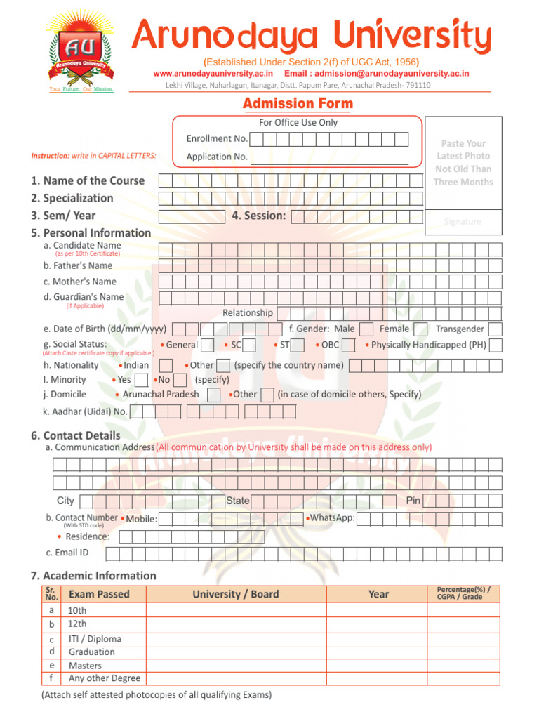 AU-APPLICATION-FORM-UNDERTAKING-FORM- (2) | PDF | Justice | Crime ...