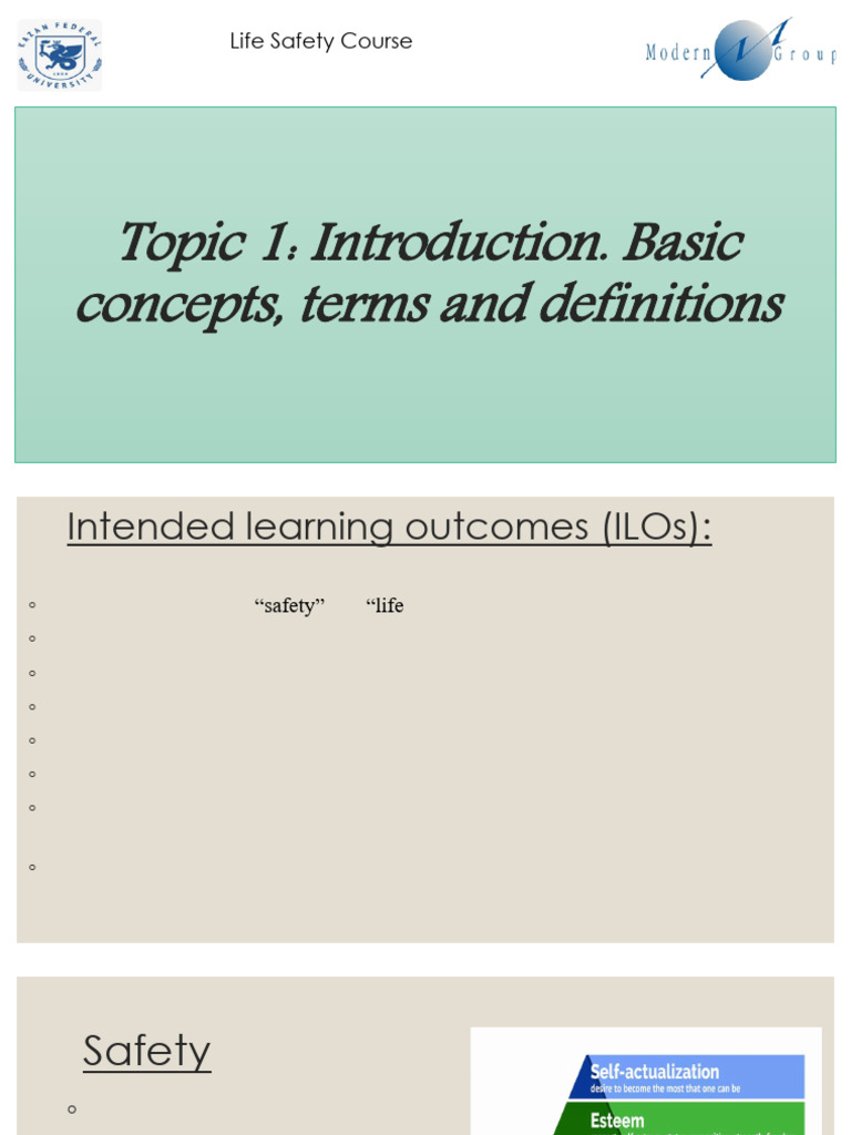 Topic 1 - Life Safety Introduction and Concepts - Lecture 1 - 2 | PDF ...