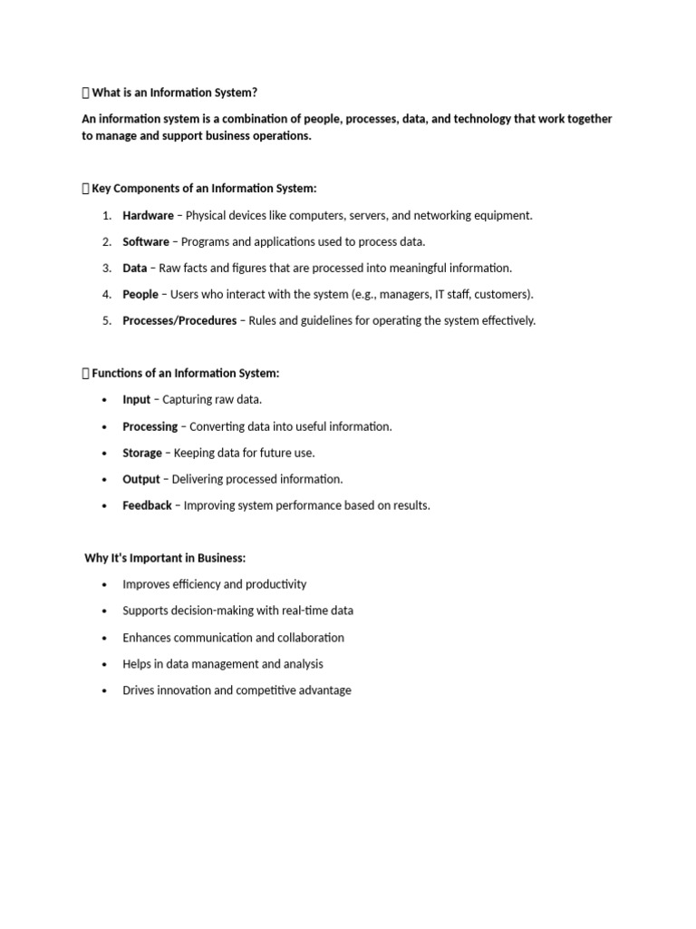 Introduction To Information System | PDF