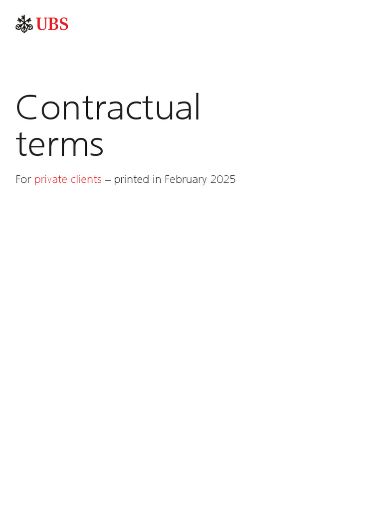 Contractualterms Private | PDF | Payments | Ubs
