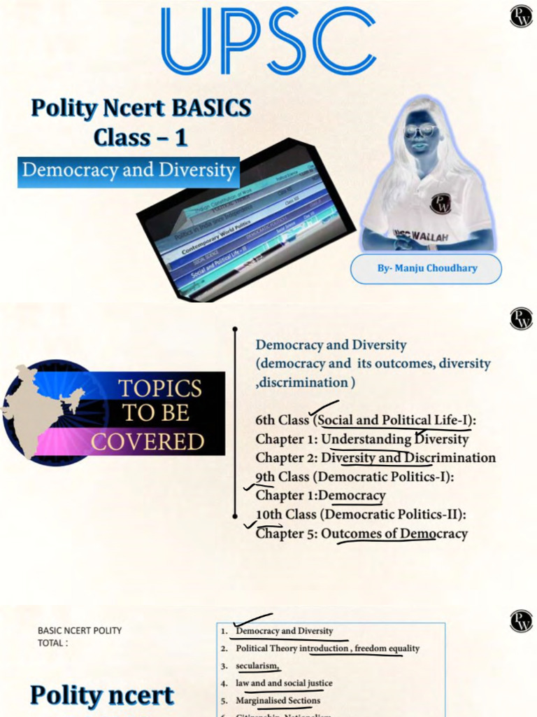 Polity 01 - Class Notes - UPSC NCERT FOUNDATION (Hinglish) | PDF