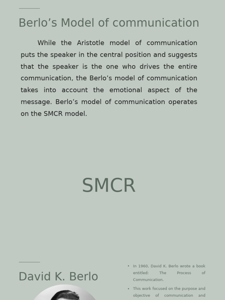 Berlo's Communication Model Explained | PDF | Communication | Human ...