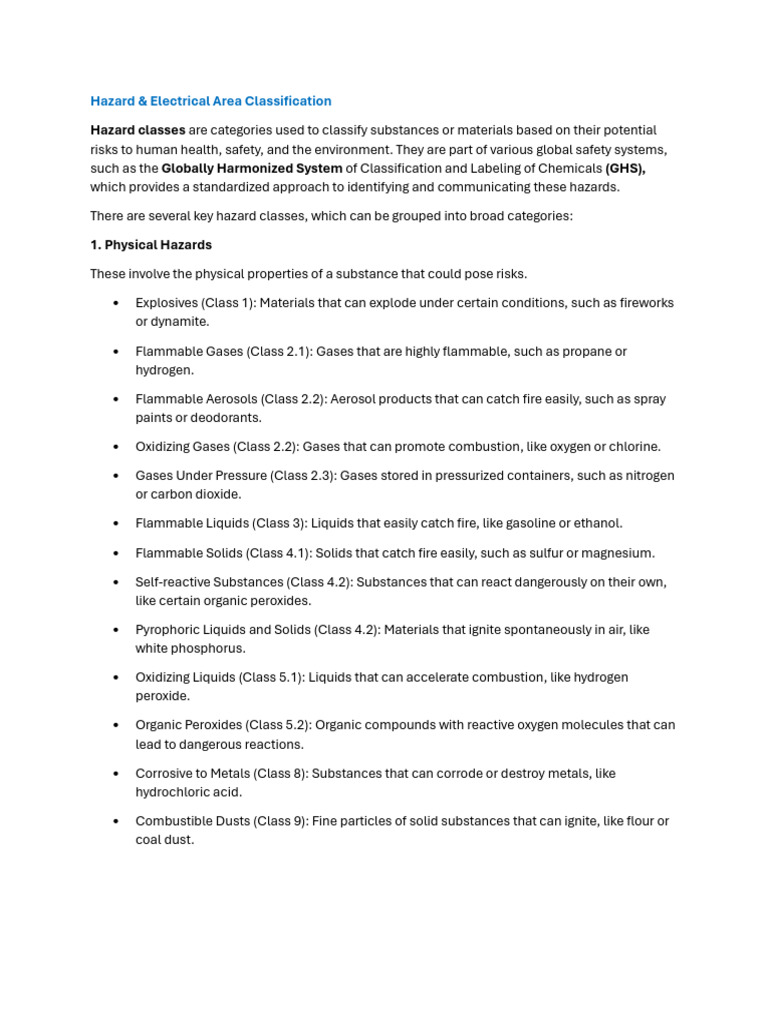 Electrical Area Classifications | PDF | Dangerous Goods | Combustion