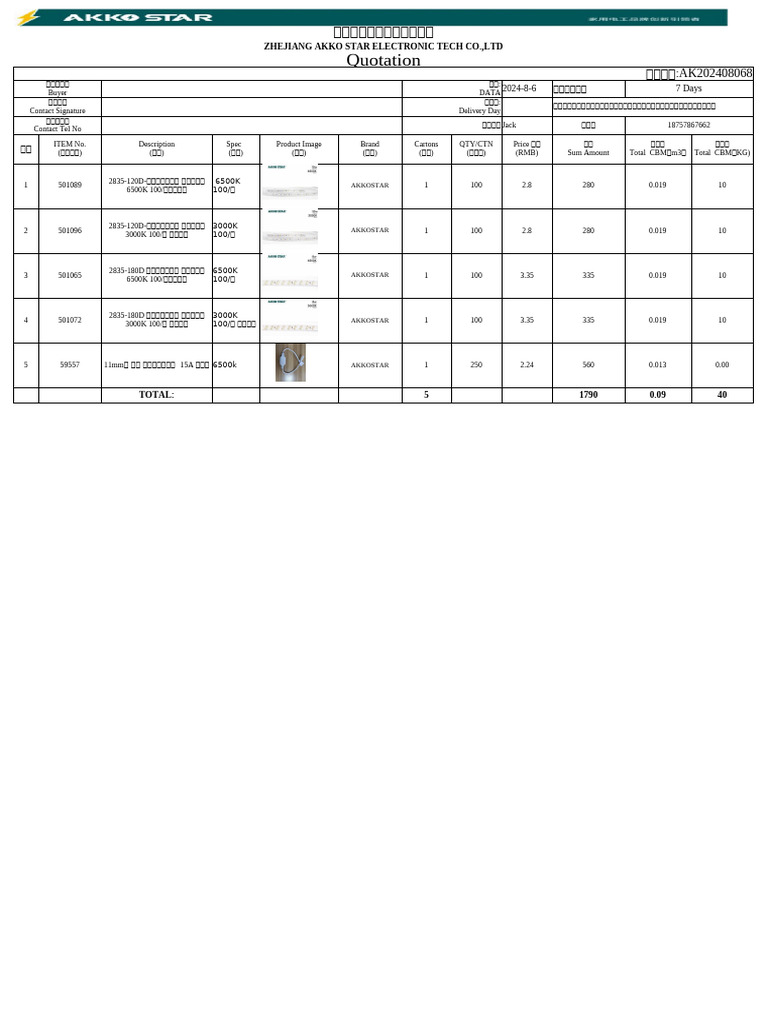 Quotation sheet8.6.XLSX | PDF