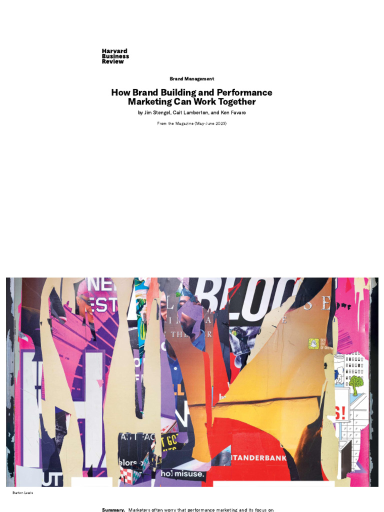 Integrating Brand Building with Performance Marketing | PDF | Brand ...
