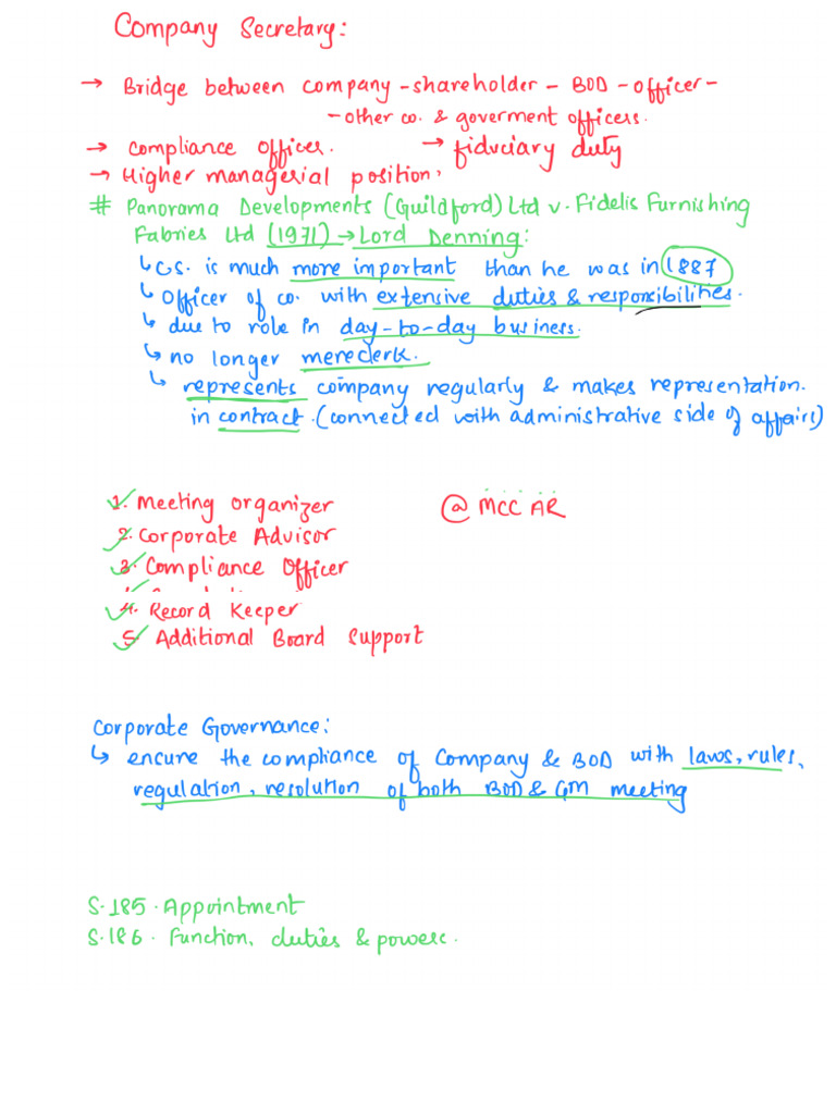 Company Secretary: PDF | PDF